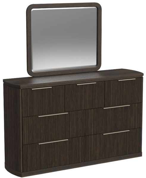 Elements Sylvie Dark Brown Dresser & Mirror Set Furniture | Bob Mills ...