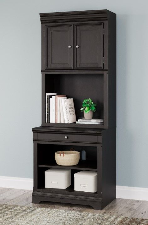 Signature Design by Ashley® Beckincreek Black Bookcase with Doors ...