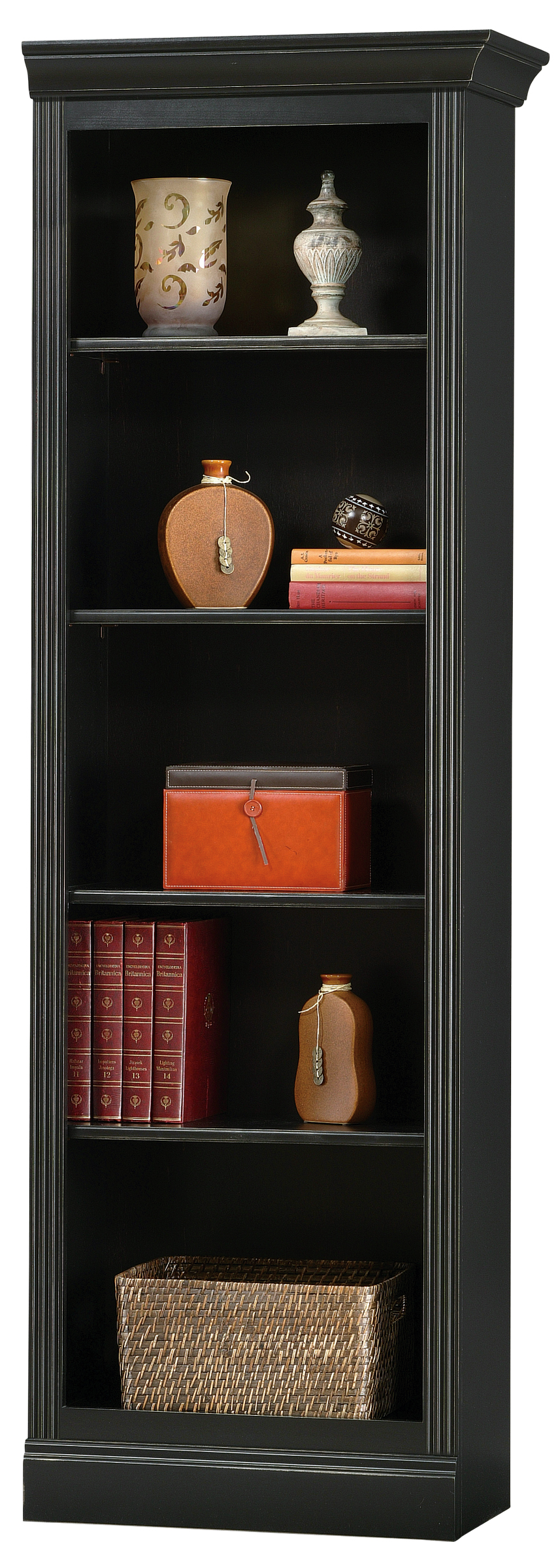 Howard Miller Oxford Antique Black Right Return Bookcase
