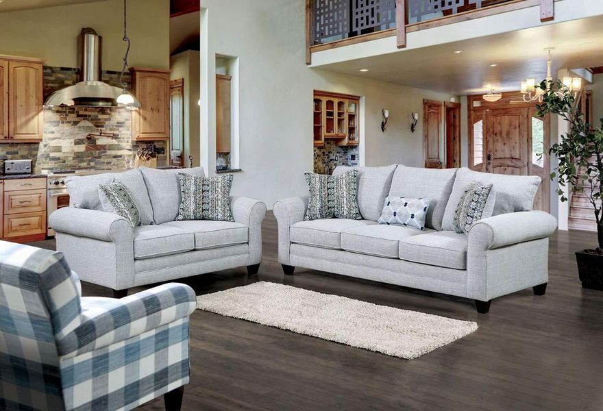 Furniture of America® Aberporth 2-Piece Gray Living Room Seating Set ...