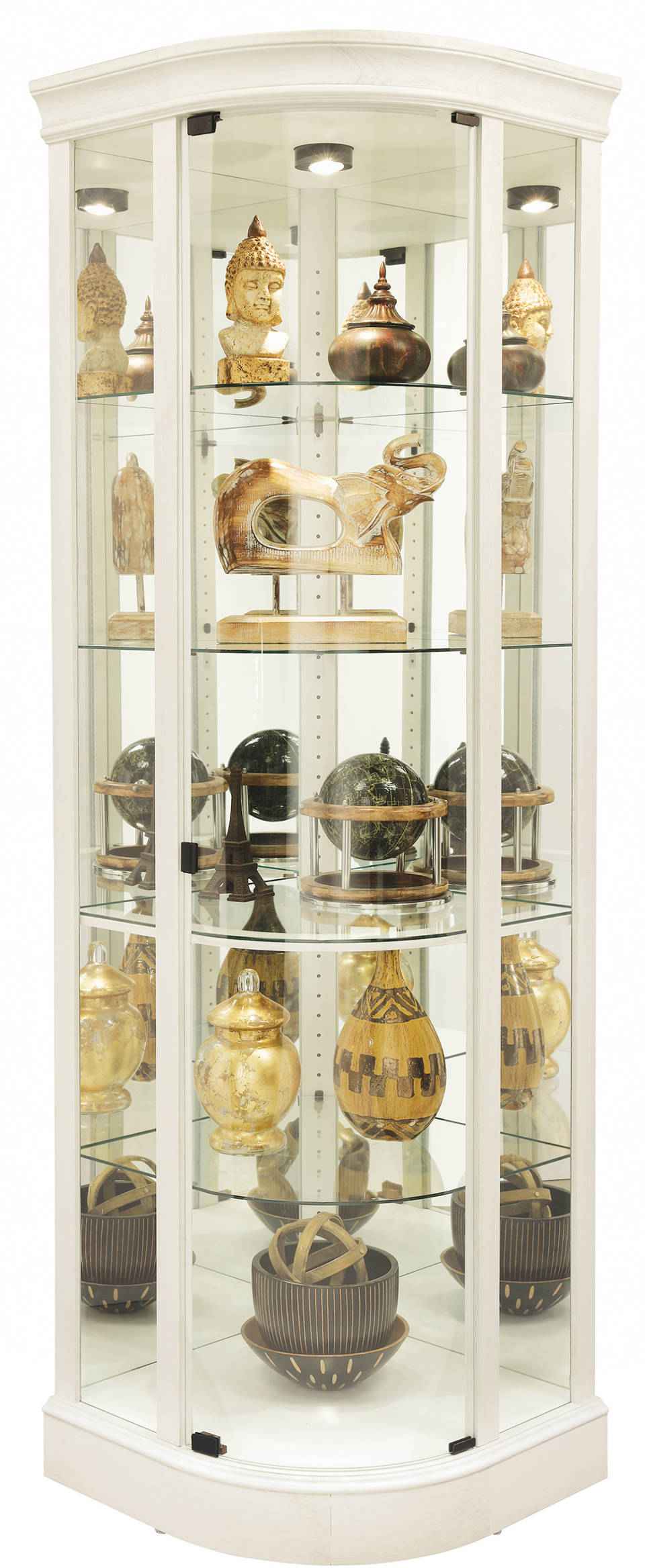 Howard Miller Marlowe III Aged Linen Corner Curio Cabinet Hoelscher s Fine Furniture Appliances Electronics Floresville and Pleasanton TX