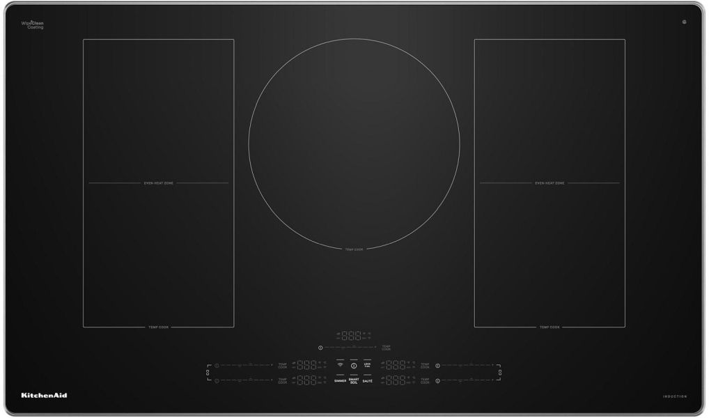 KitchenAid® 36" Stainless Steel Temp Cook™ Induction Cooktop with 5 ...