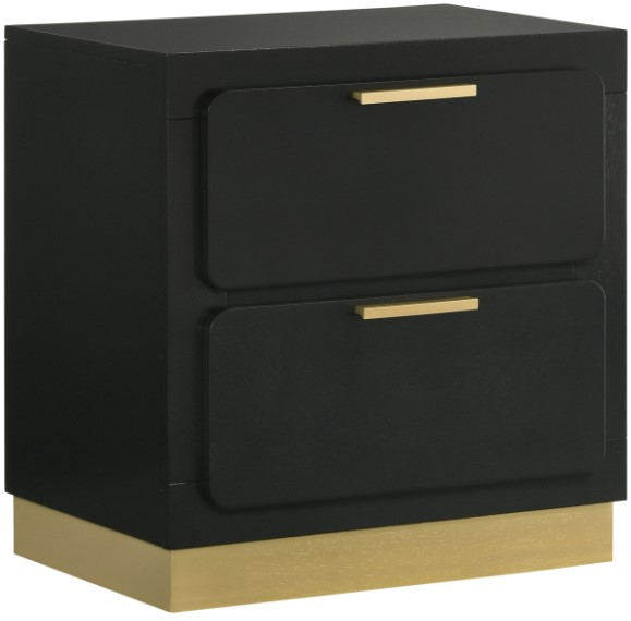 Coaster Caraway Black Nightstand Comfort Center Furniture