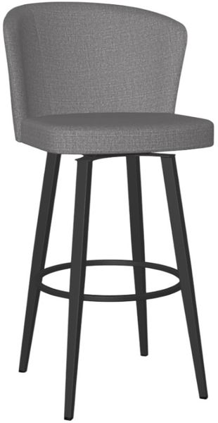 Amisco Benson Black Coral/Silverpoint Swivel Bar Stool | Darvin ...