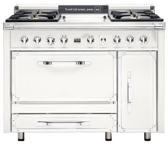 Viking® Tuscany 48" Pure White Natural Gas Dual Fuel Range with 2 ...
