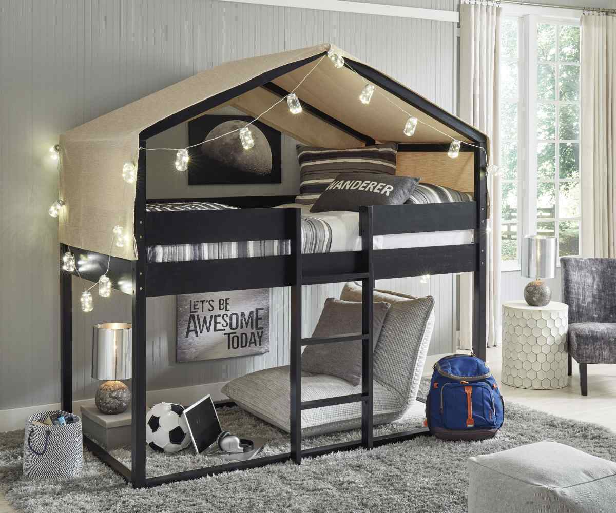 Signature Design by Ashley Flannibrook Black Twin Twin Loft Bed Farnham s Furniture Galleries Casper Wyoming