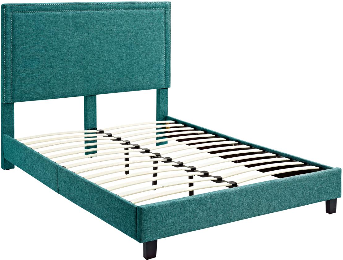 Elements International Erica Teal Upholstered Twin Platform Bed Furniture Express Valdosta GA