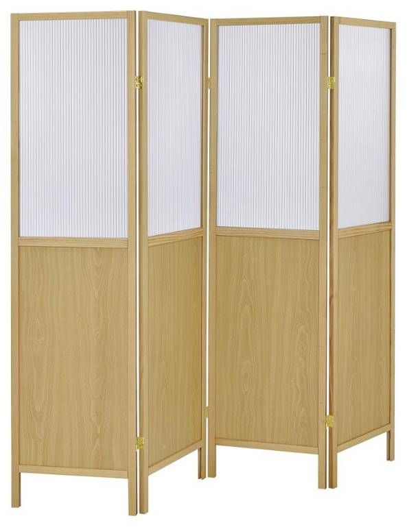 Coaster® Mattison 4-Panel Natural Room Divider Folding Shoji Screen ...
