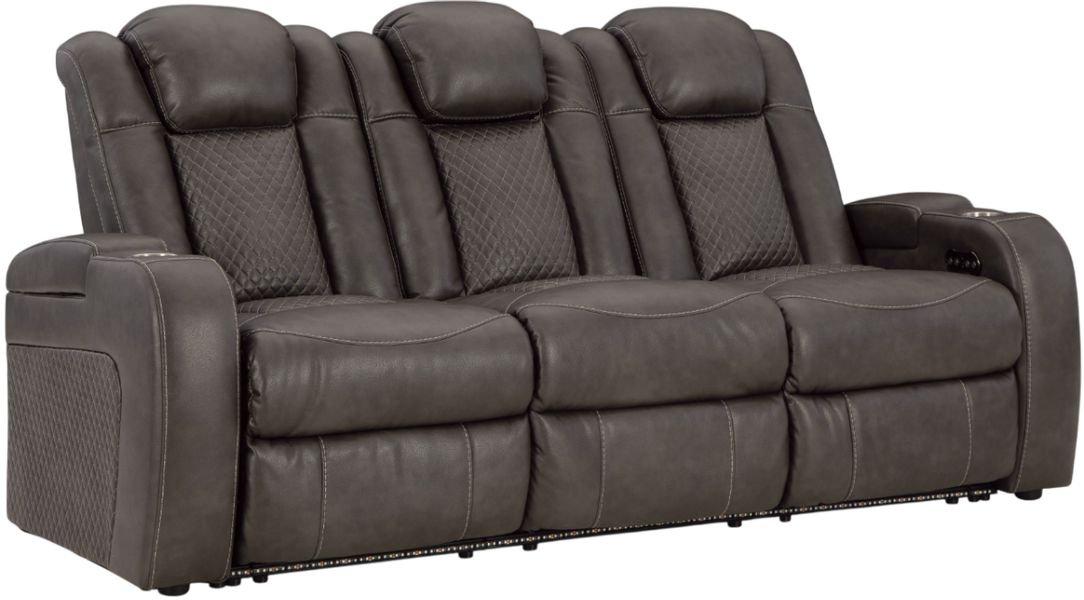 Signature Design by Ashley® Fyne-Dyme Shadow Power Reclining Sofa ...