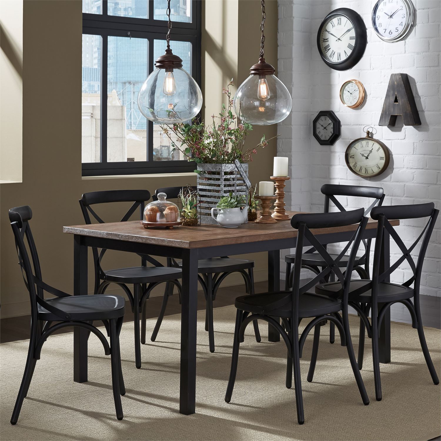 Distressed black dining table store