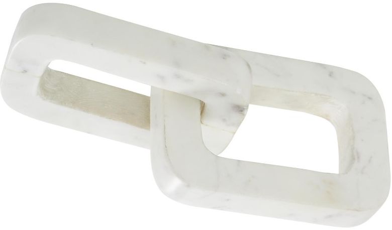 UMA Enterprise 10" White Chain Geometric Sculpture | Fischer Furniture ...