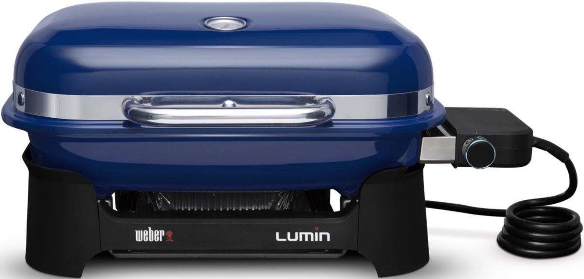 Weber® Grills® Lumin Compact 23" Deep Ocean Blue Tabletop Electric ...