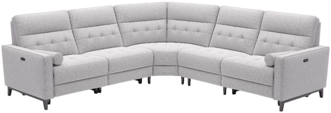 Kate Preston Home Nathan 5-Piece Cloud Power Reclining Sectional with ...
