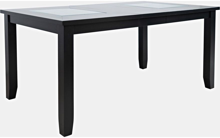 Jofran Inc. Urban Icon Black Extension Dining Table with Glass Top ...