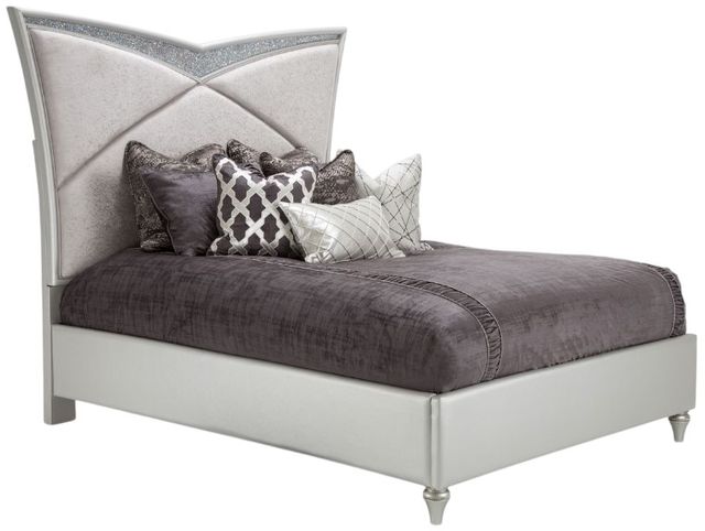 Michael Amini® & Jane Seymour™ Melrose Plaza™ Dove/Gray Queen Upholstered Panel Bed | iHome ...