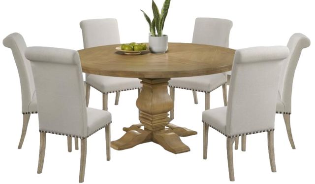 Coaster® Florence 7-Piece Brown Round Dining Table Set | The Cleveland ...