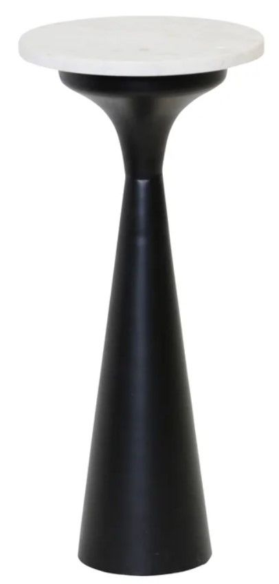 StyleCraft Onyx White Marble Top Round Drink Table | Fischer Furniture ...