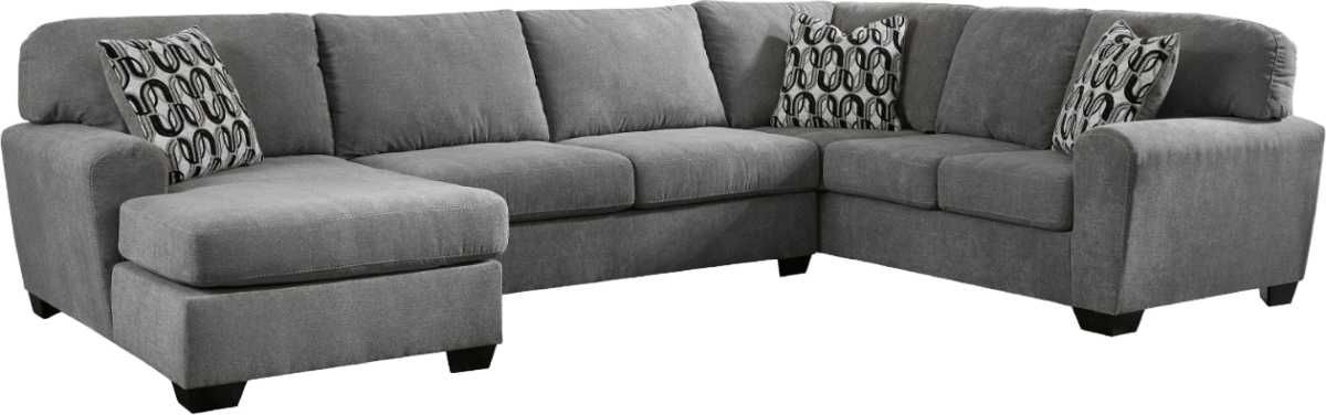 Benchcraft® Birkdale Court 3-Piece Gray Left-Arm Facing Sectional and ...