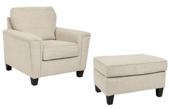 Signature Design by Ashley® Abinger 2-Piece Natural Chair and Ottoman ...