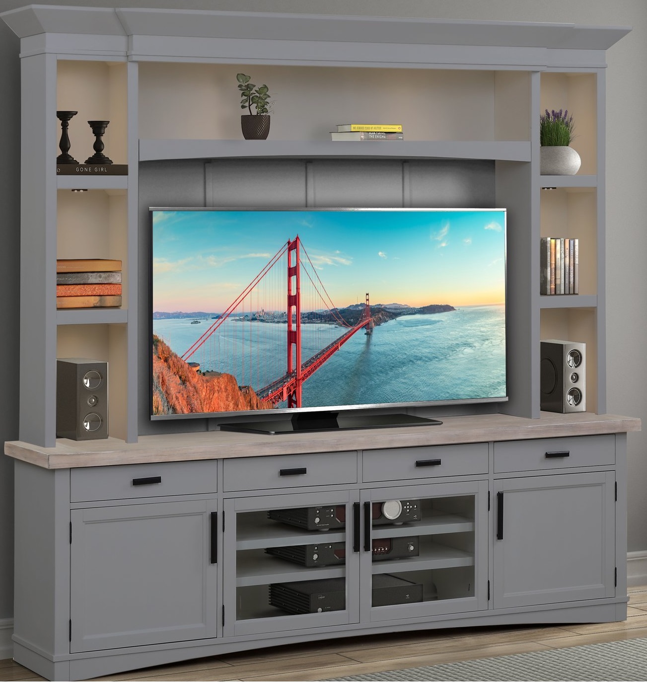 Parker House Americana Modern Dove Entertainment Center Bedroom Express