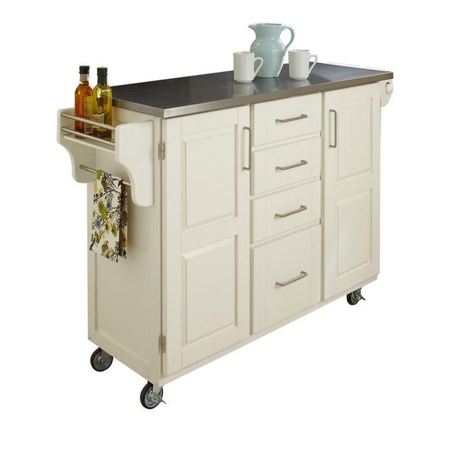homestyles® Create-A-Cart Off-White Kitchen Cart | The Furniture ...