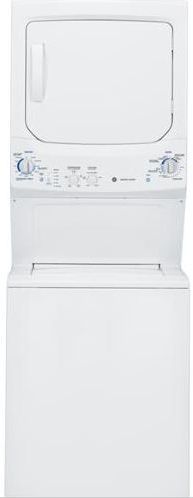 GE Unitized Spacemaker® Electric Washer/Dryer Stack Laundry-White ...