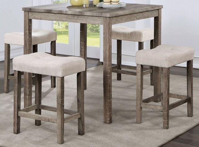Furniture of America® Torreon 5-Piece Beige Counter Height Dining Table ...