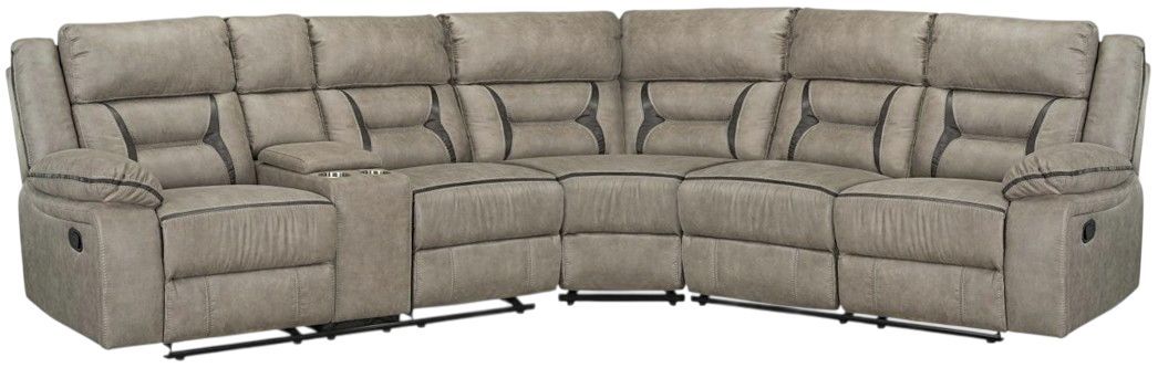 Albany Industries 3-Piece Acropolis Taupe Manual Reclining Sectional ...