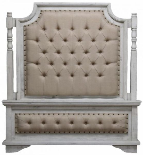 Million Dollar Rustic Sam Cream/Nero White Queen Padded Panel Bed ...