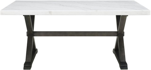 Elements International Lexi Espresso Dining Table with Natural White ...