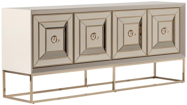 Michael Amini® Madison Glistening Gold Console | iHome Furniture
