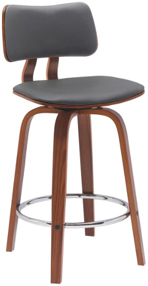 Armen Living Pico Gray Walnut Swivel Counter Stool