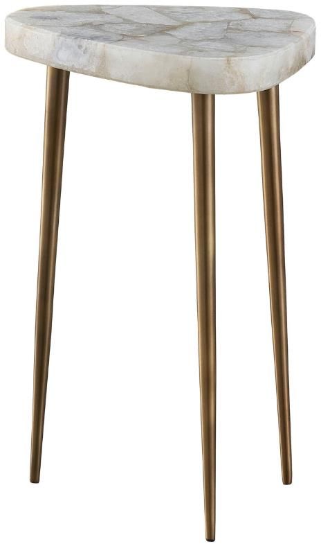 Universal Explore Home™ Fino White Tall Side Table with Gold Legs ...