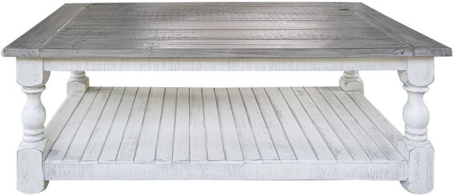 International Furniture Direct Stone Ivory Antiqued Cocktail Table with ...