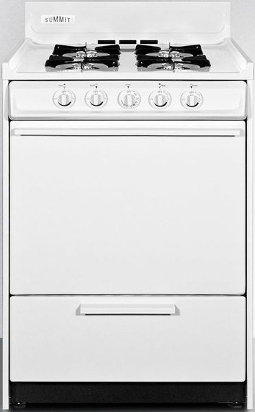 Summit® 24" White Freestanding Gas Range | AHC Appliances | Cedarhurst, NY