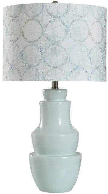 StyleCraft Norman Wyatt Home Faint Whisper Spa Blue Table Lamp ...