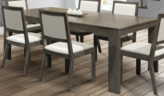 Tomali KASA Worn Gray/Natori 52" Rectangular Dining Table with ...