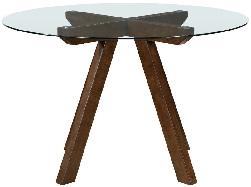 Homelegance® Aiden Glass Top Dining Table with Brown Base | Darvin ...