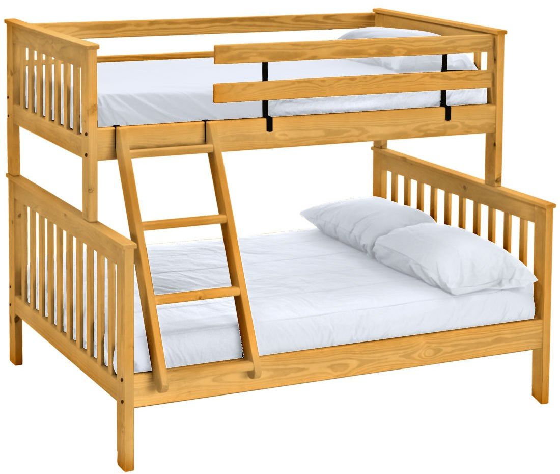 Crate Designs Furniture Classic Finish Twin Full Tall Mission Bunk Bed