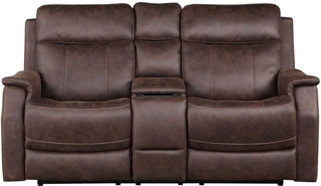 Steve Silver Co. Valencia Walnut Dual-Power Reclining Loveseat with ...