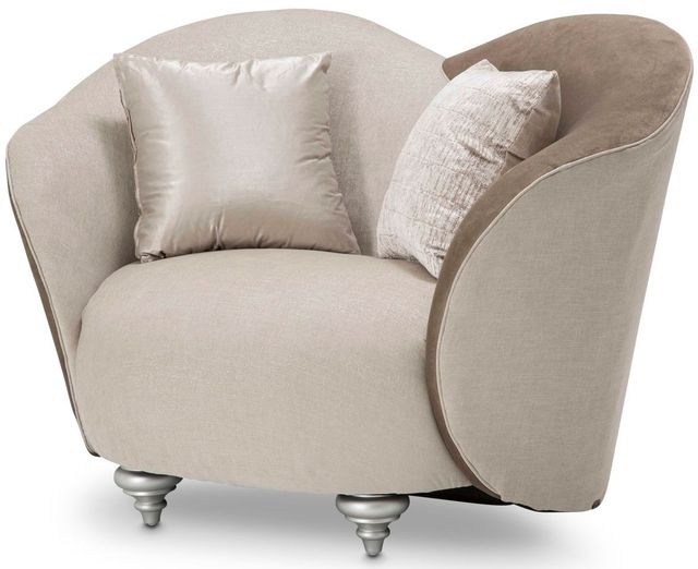 Michael Amini® Studio Camelia Chair and Half Platinum | Lacks Furniture ...