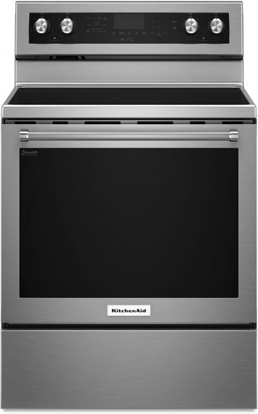 KitchenAid® 30" Stainless Steel Free Standing Electric Convection Range ...