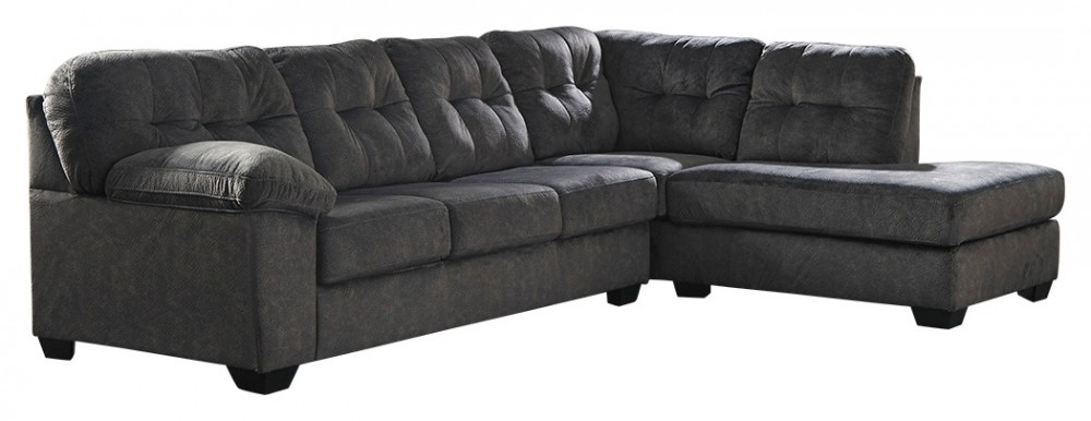 Signature Design by Ashley Accrington 2 Piece Granite Right Arm Facing Sofa Sectional and Chaise Sides Furniture Bedding Dora AL