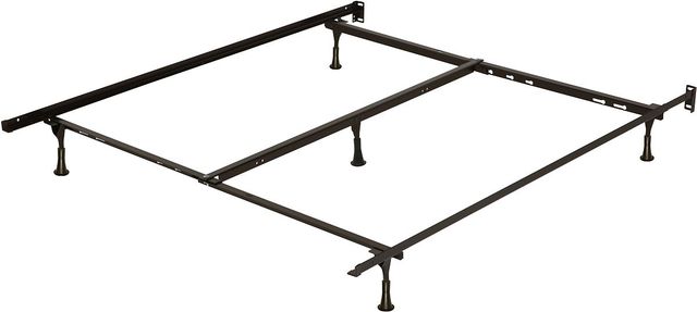 Beaudoin Black Full Traditional Interlock Bed Frame with Long Metal ...