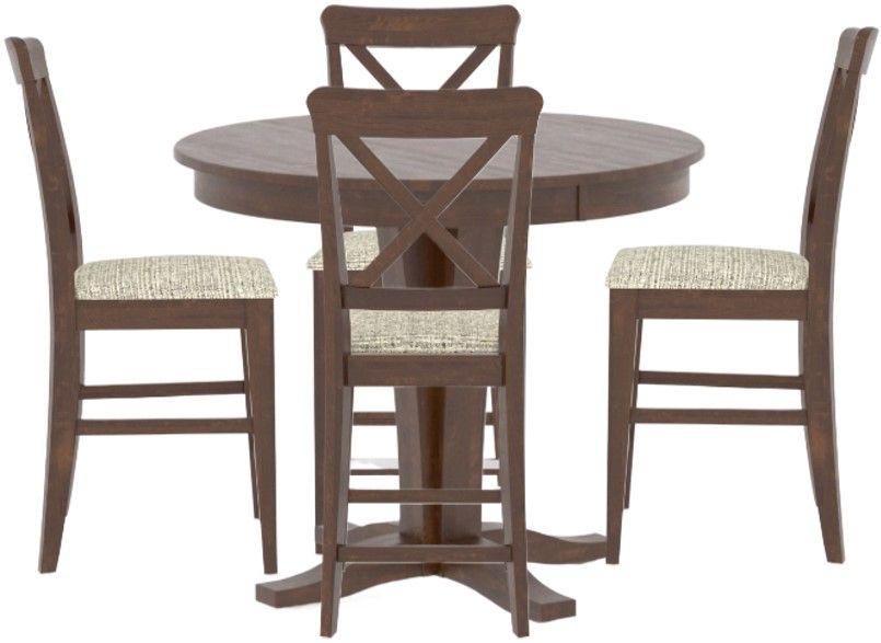 Canadel Gourmet 5-Piece Cognac Washed Counter Dining Set | Darvin ...