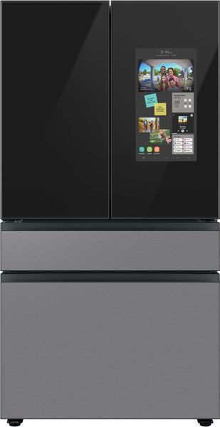 Samsung Bespoke 23 Cu. Ft. Charcoal Glass/Custom Panel Ready French ...