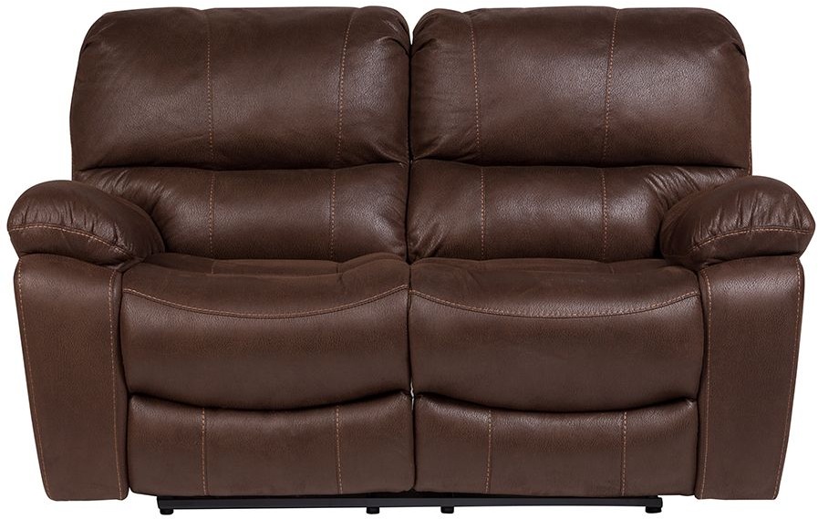 Porter International Designs Ramsey Rodeo Brown Leather Look Dual Reclining Loveset Fischer Furniture Rapid City SD