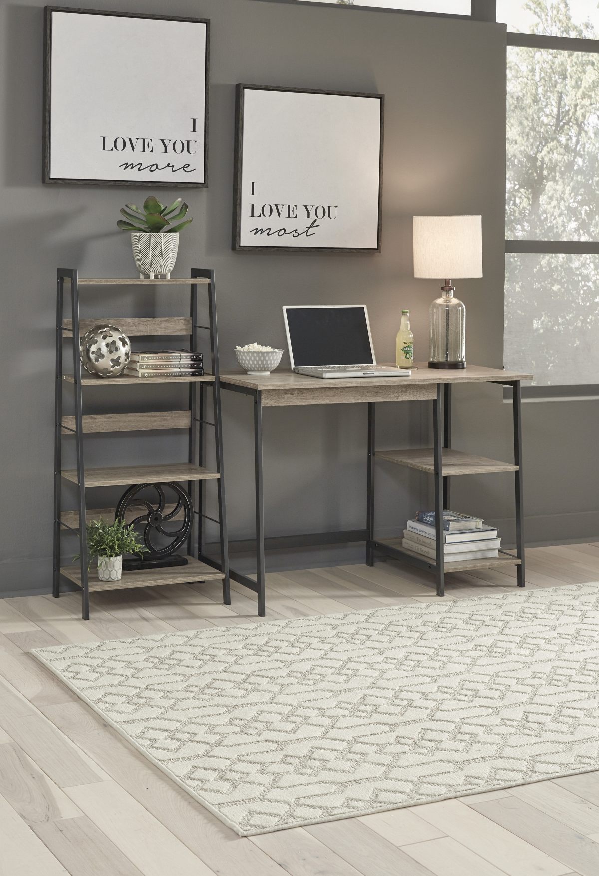 Bureau et etagere Soho noir Signature Design by Ashley Ameublement BrandSource SJ Dion