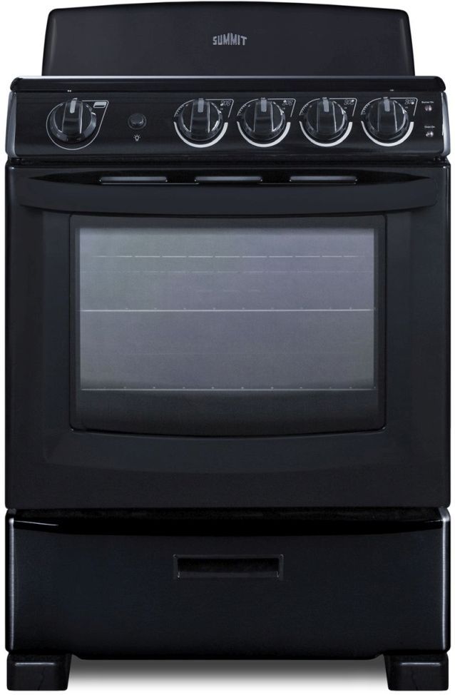 Summit® Black Freestanding Electric Range | Cluett’s Appliance | Ware ...