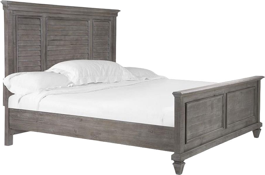 Magnussen Home® Lancaster Dovetail Grey Complete King Shutter Panel Bed ...